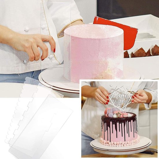 Cake Scraper Set - Acryl 6 ST - Clear - Decorating Comb - Contour ...