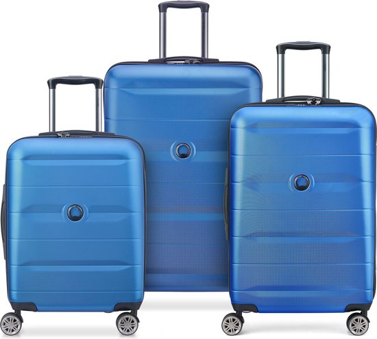 DELSEY PARIS Comete + 4 Double Rolls Trolley Set Light Blue Blauw 77cm ...