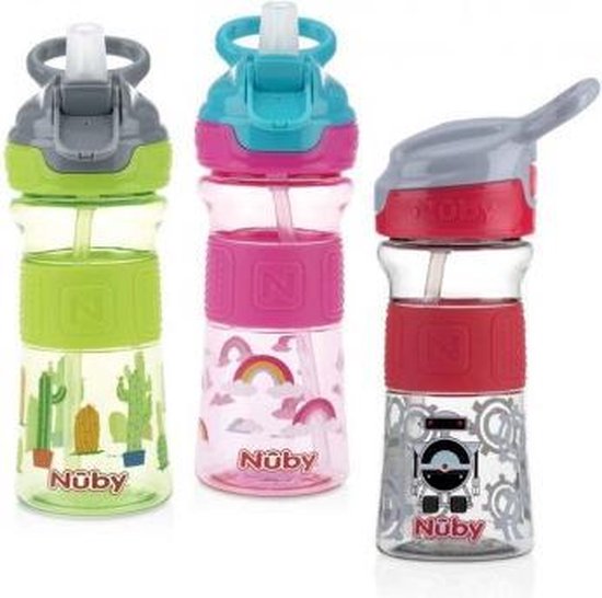 Nuby Flip-it Beker Met Zachte Tuit 360ml Groen/grijs 3jaar+ | bol