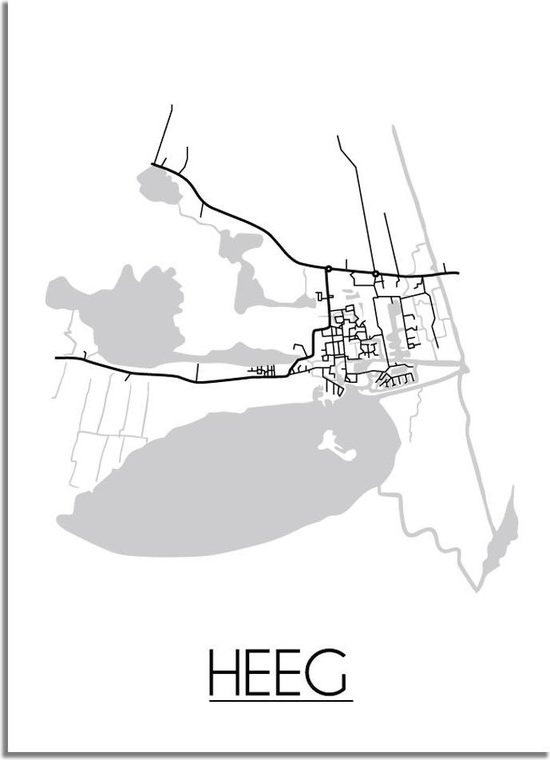 Heeg Plattegrond poster B2 poster (50x70cm) - DesignClaud | bol.com