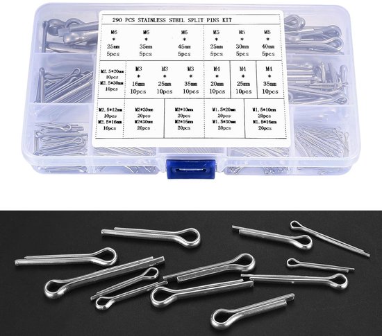 Assortiment splinten, RVS Veiligheidsspelden, Verende Pins - 290-delig ...