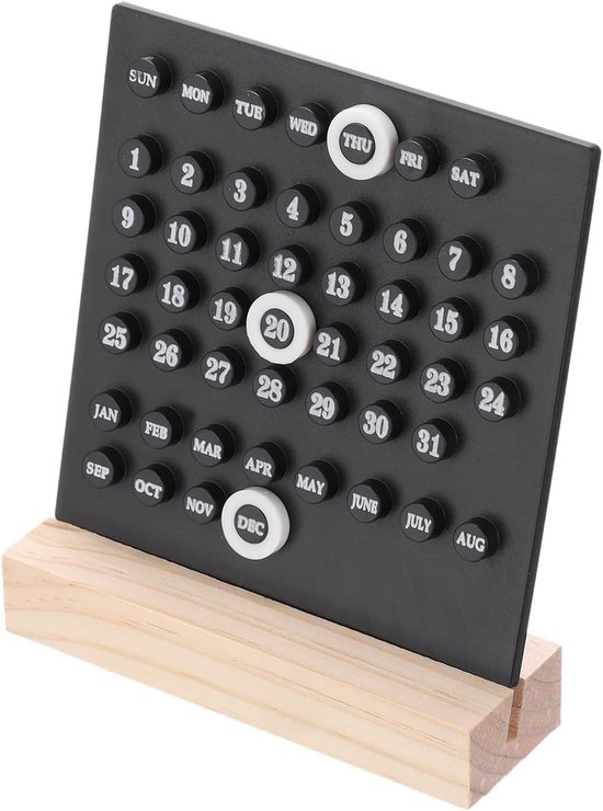Houten Perpetuele Kalender - Desktop Acryl Kalender Stand - Maand Week ...