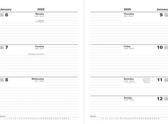 A4 Weekoverzicht Agenda 2025 - Zwart Dagplanner met QR Code Koppeling | bol