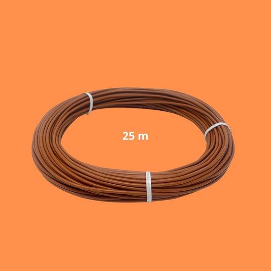25m Flexibele Enkelpolige Elektriciteitskabel 0.75mm² Bruin - PVC ...
