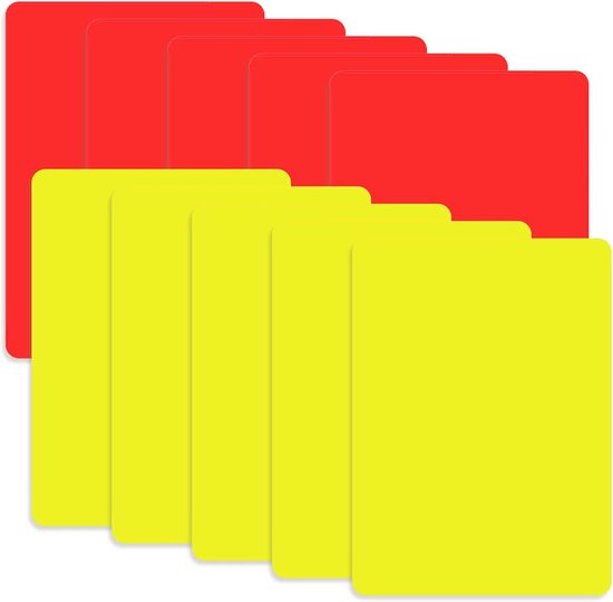 10 pieces referee cards - voetbal scheidsrechter set - gele en rode ...