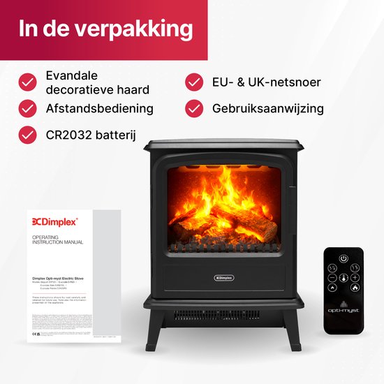 Dimplex Evandale Sfeerhaard - Waterdamp, Optimyst 3D-vlameffect, 2 kW ...