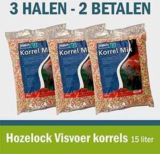 Hozelock Visvoer korrels 15 liter (3 halen - 2 betalen) | bol