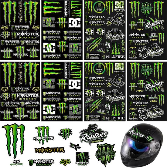 Decoratieve Motorklauw Stickers voor Motorfiets en Helm - Groen/Zwart | bol