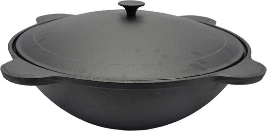 Gietijzeren Stoofpan met Deksel 14 Liter - Ideaal voor Kampvuur en Slow ...