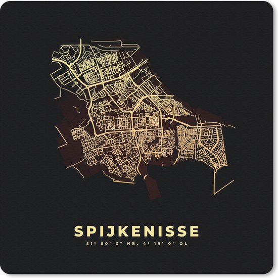 Muismat - Mousepad - Spijkenisse - Plattegrond - Kaart - Stadskaart ...