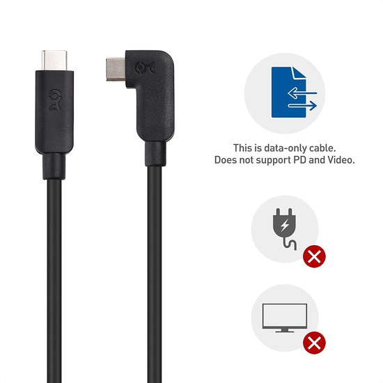 Cable Matters 201094-BLK-5m USB-C naar USB-C VR kabel - Unidirectioneel ...