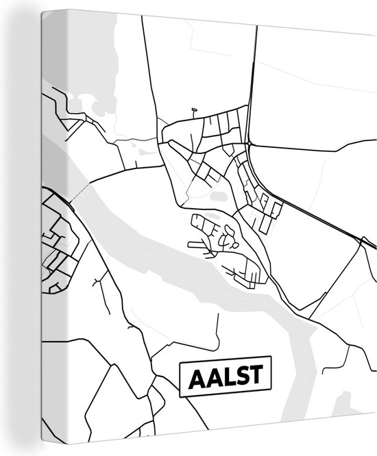Canvas Schilderij Plattegrond - Aalst - Kaart - Stadskaart - 20x20 cm ...