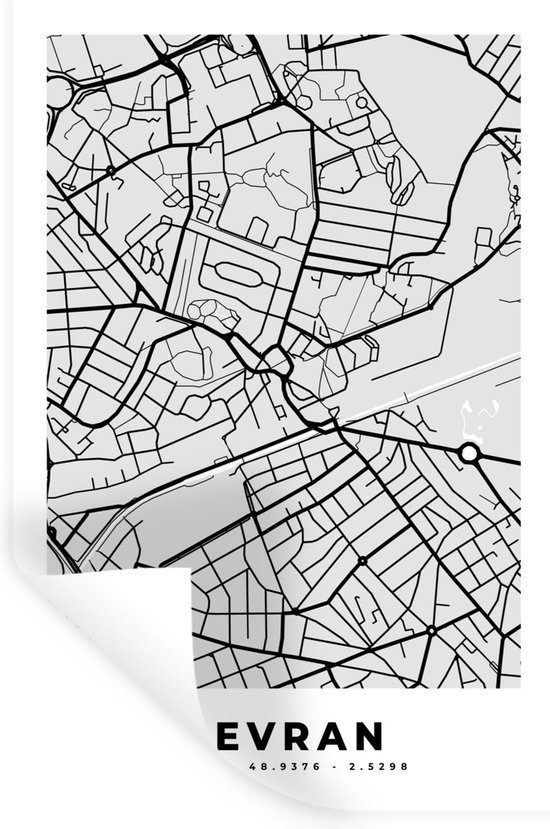 Stickers muraux - Carte - Plan de ville - Sevran - Carte - France ...