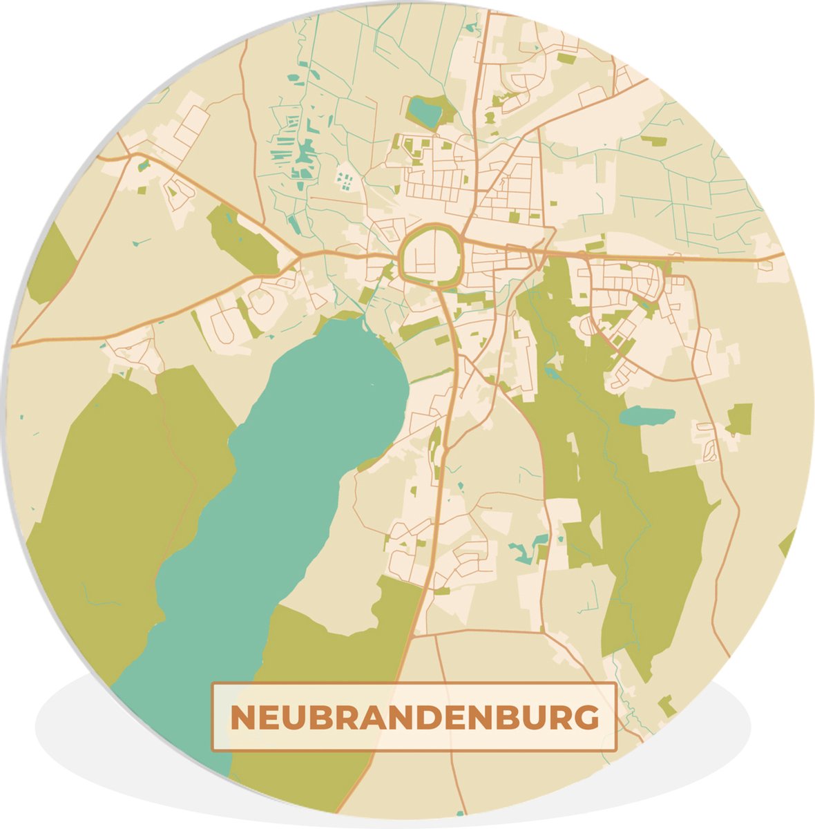 Wall Circle - Wall Circle Indoor - Neubrandenburg - Map - Vintage - Map ...
