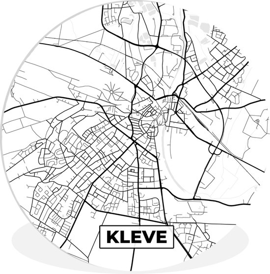 Wall Circle - Wall Circle Indoor - City Map - Map - Kleve - Map - ⌀ 90 cm - Décoration... | bol.com