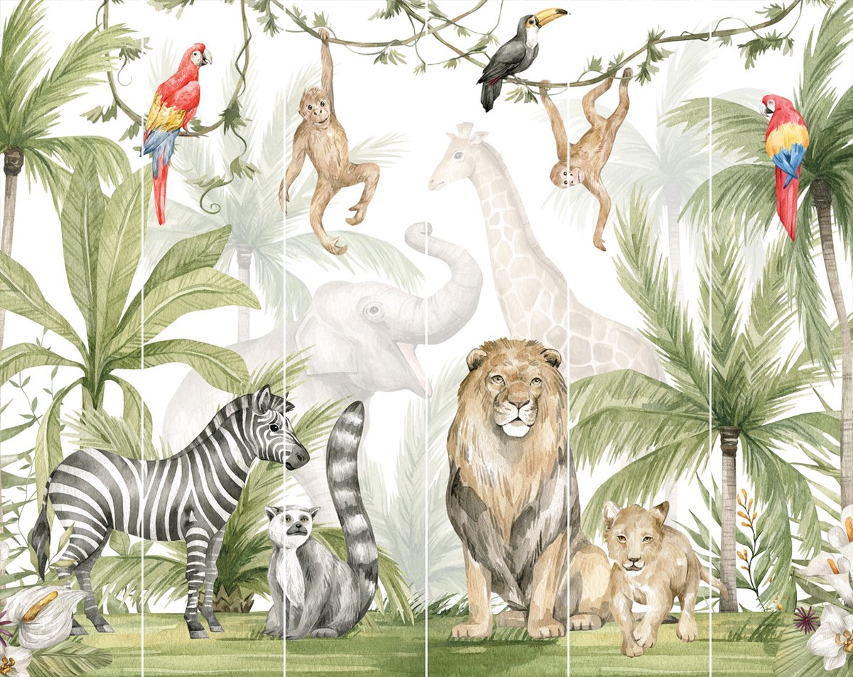 Walltastic Jungle Safari Afrika Posterbehang Fotobehang – Kinderbehang ...
