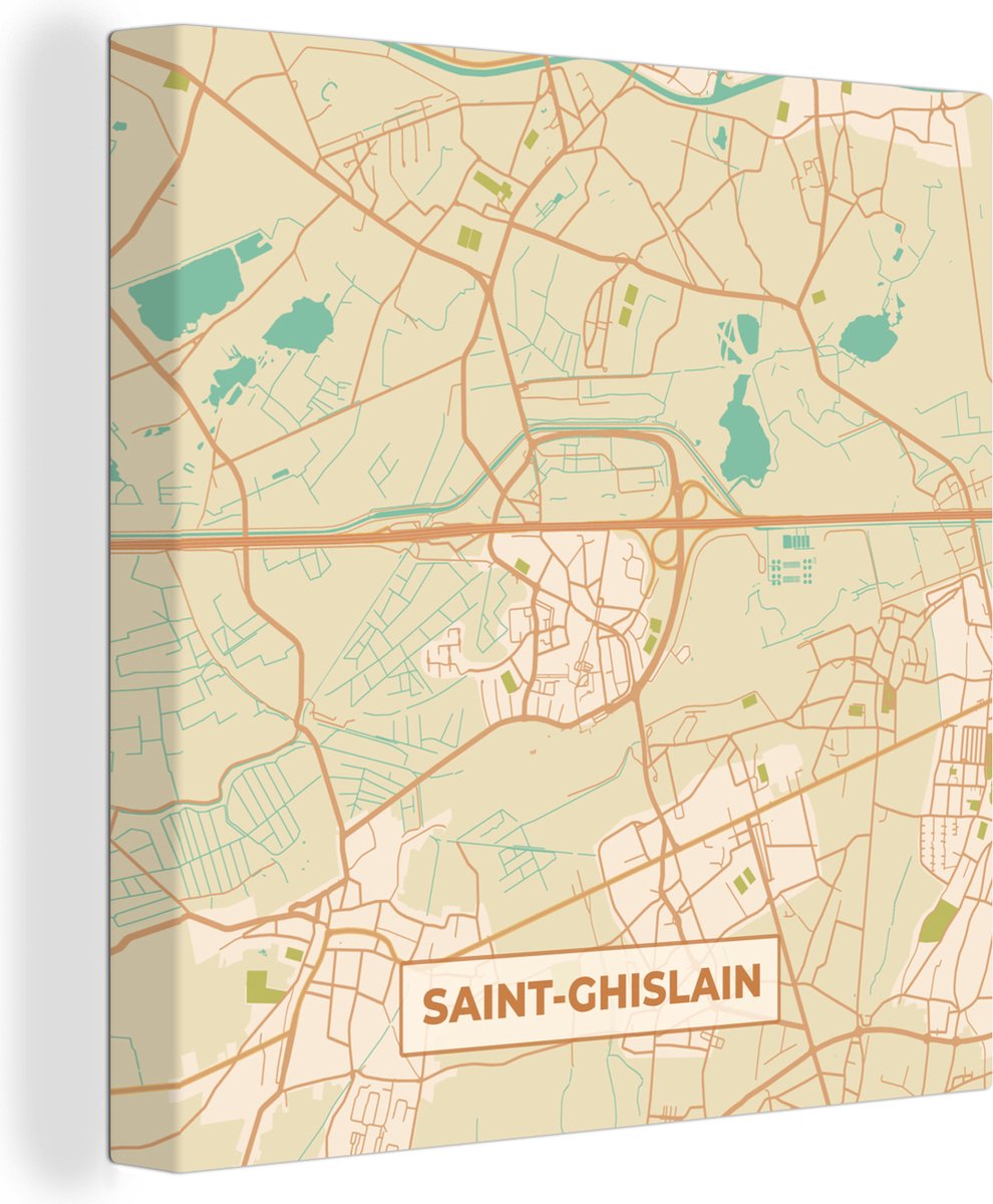Tableau Toile Plan de Ville - Saint-Ghislain - Plan d'étage - Carte ...