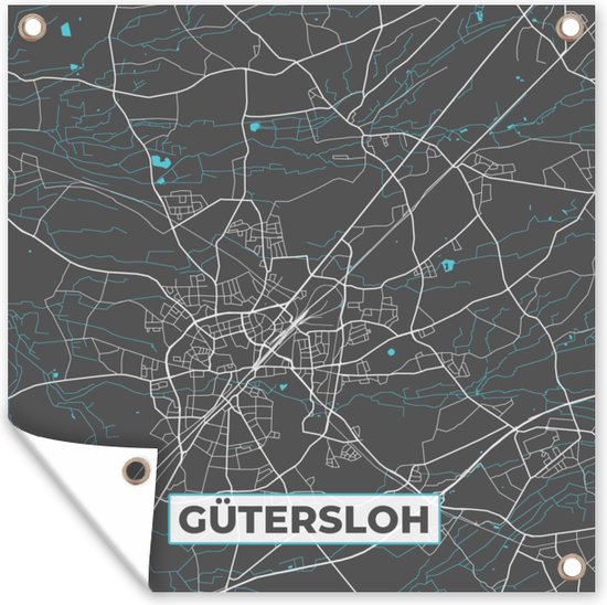 Tuindoek Stadskaart – Kaart – Gütersloh – Blauw – Duitsland ...