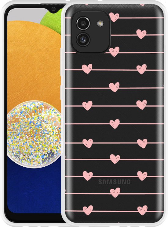 Samsung Galaxy A03 Hoesje Pink Love - Designed by Cazy | bol.com