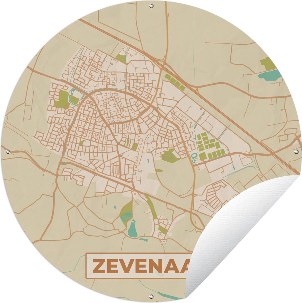 Tuincirkel Zevenaar - Kaart - Plattegrond - Stadskaart - 60x60 cm ...