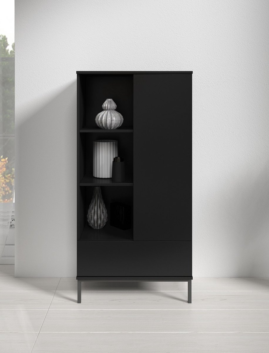 Meubella - Kast Queen - Mat zwart - 70 cm | bol
