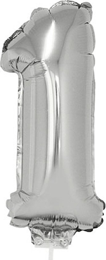 Zilveren opblaas cijfer 17 op stokjes | bol.com