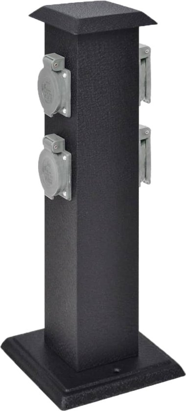 Buitenstopcontact op zuil (zwart) | bol