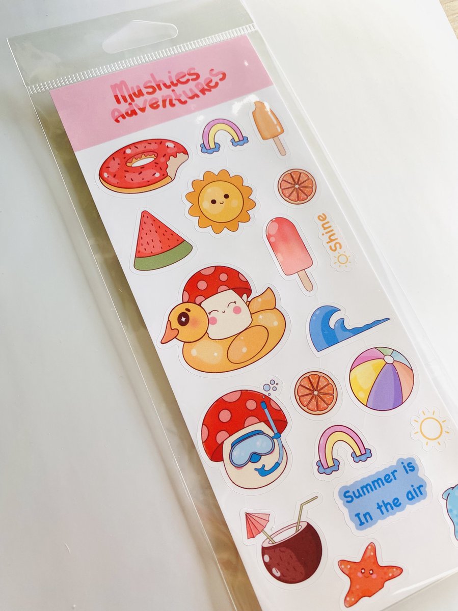 Mushiesadventures - Zomer stickervel - Strand stickers - Fruit - Kawaii ...