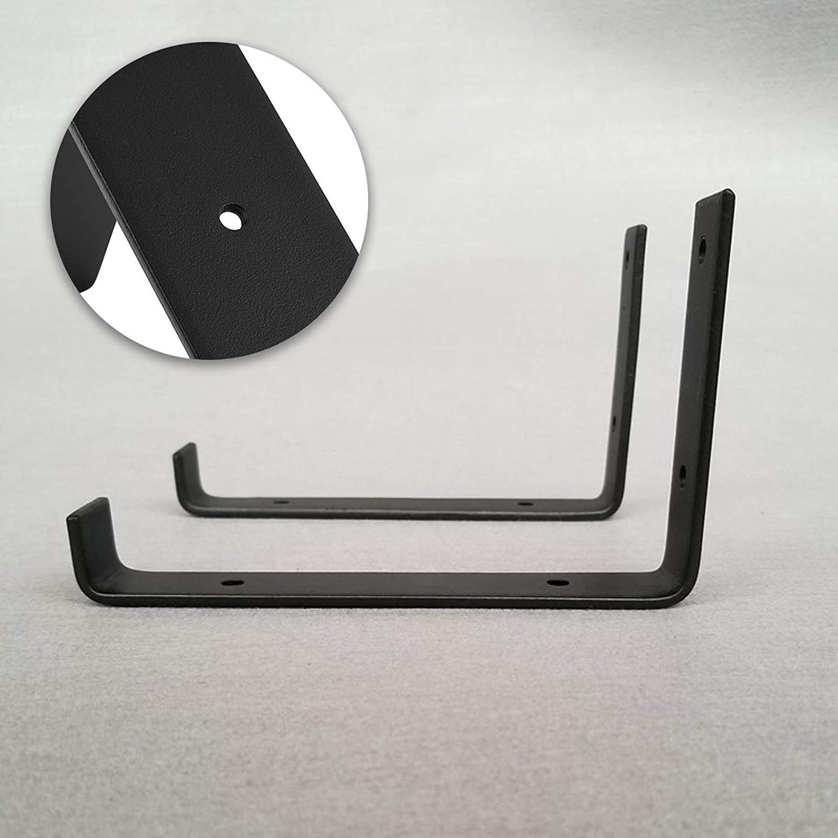 Maison DAM - 3x Support étagère industriel forme L 20 cm noir mat ...