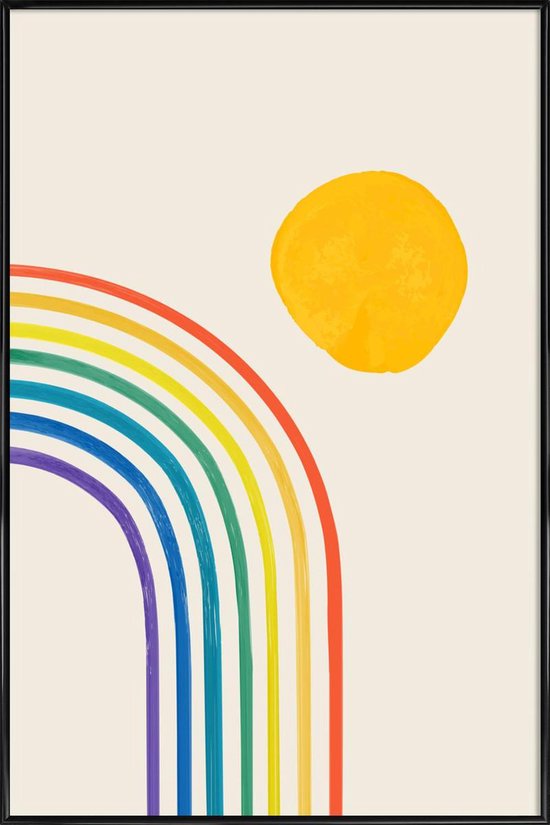 JUNIQE - Poster in kunststof lijst Happy -30x45 /Kleurrijk | bol.com