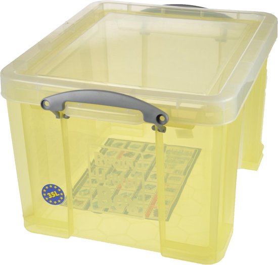 Really Useful Box 35 liter transparant geel | bol