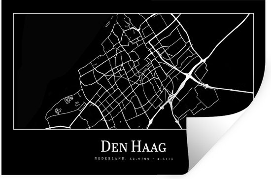 Muurstickers - Sticker Folie - Plattegrond - Den Haag - Kaart ...