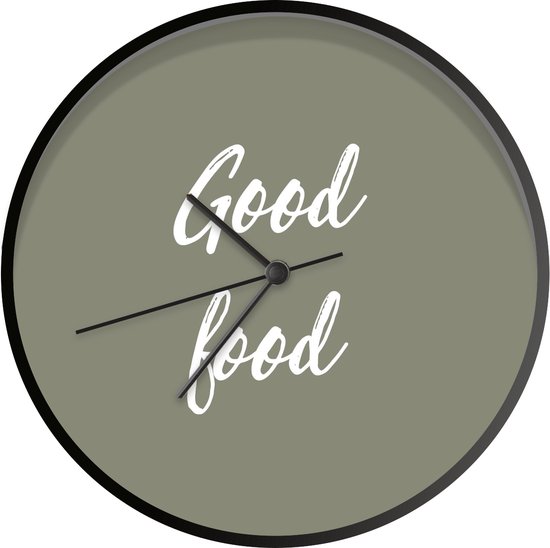 Klok Ø 30 Cm Quotes Spreuken Eten Good Food Zwart