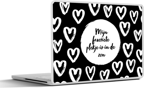 Laptop sticker - 14 inch - Tekst - Mijn favoriete plekje is in de zon ...