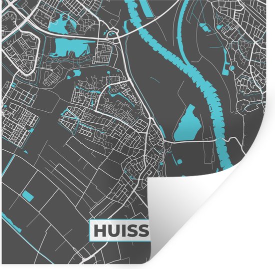 Muurstickers - Sticker Folie - Stadskaart - Huissen - Plattegrond ...