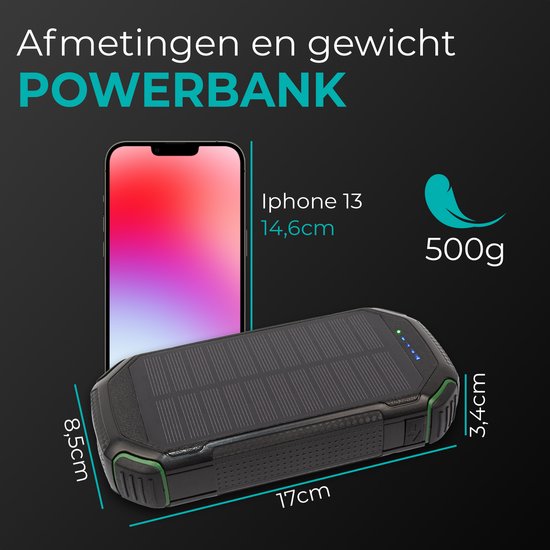 Solar Powerbank 20.000mAh - Zonneenergie Outdoor - Wireless Solar ...