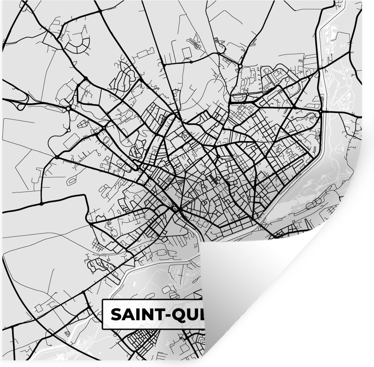 Stickers muraux - Carte - France - Plan de ville - Carte - Saint ...