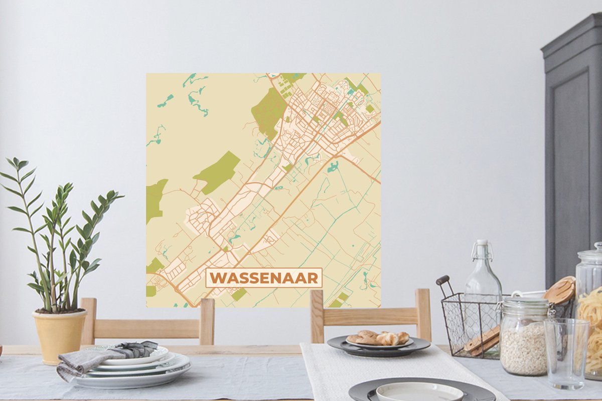Muurstickers - Kaart - Plattegrond - Stadskaart - Wassenaar - 100x100 ...