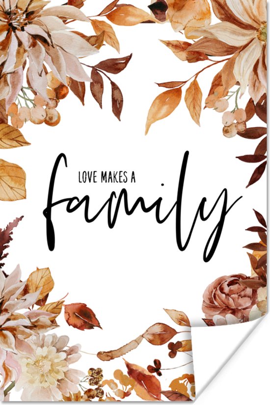 Poster Spreuken - Quotes - Love makes a family - 120x180 cm XXL | bol