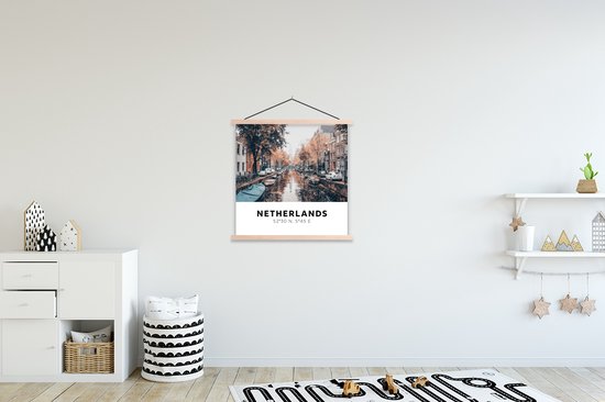 Posterhanger incl. Poster 90x90 cm - Schoolplaat - Nederland - Kanalen ...