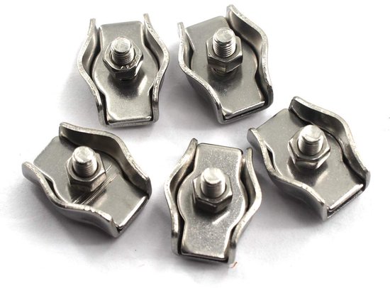 M8 Wire Rope Clip Clamp 304 Stainless Steel Cable Clip (Pack of 6) | bol