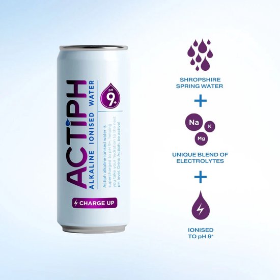 ACTIPH 330 ml - 12 stuks - Alkalisch geïoniseerd bronwater pH9+ met ...