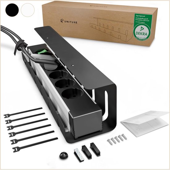 Kabelgoot voor bureau - Kabelbeheer - set van 1 - zwart - 40 cm | bol