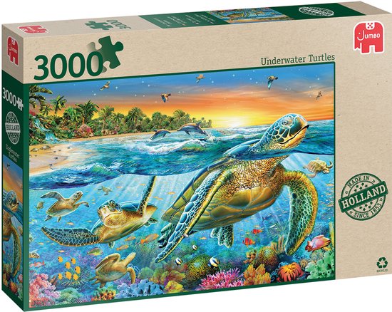 Jumbo Premium Collection Puzzel underwater turtles - Legpuzzel - 3000 ...