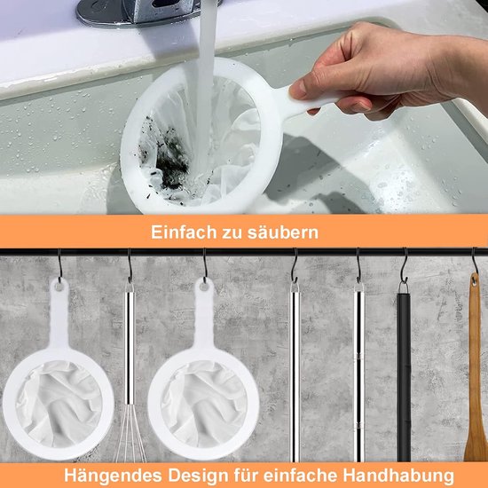 SNQ Fijne Zeef - 2 Stuks - Met Handvat - 200/400 Mesh - Keukenzeef ...