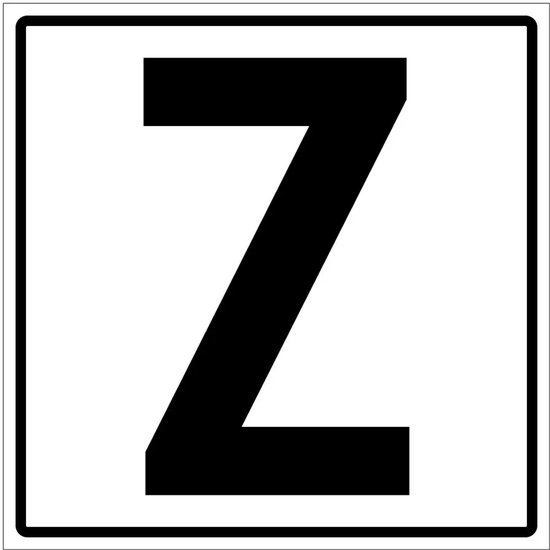 Letter Z sticker - 10 x 10 cm | bol