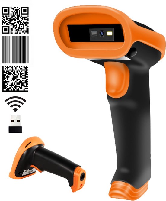 Barcode Scanner - Draadloos - Handscanner voor 1D Barcodes & 2D QR ...