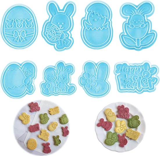 JGS Premium - Ejector Cutter Set voor Pasen met 8 stuks Kunststof ...