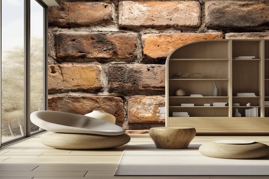 Naadloos behang Fotobehang - Rustic Brick Wall Charm - 250x150 ...