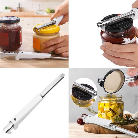 Handmatige dekselopener - Makkelijk openen - 2 stuks - Wit | bol